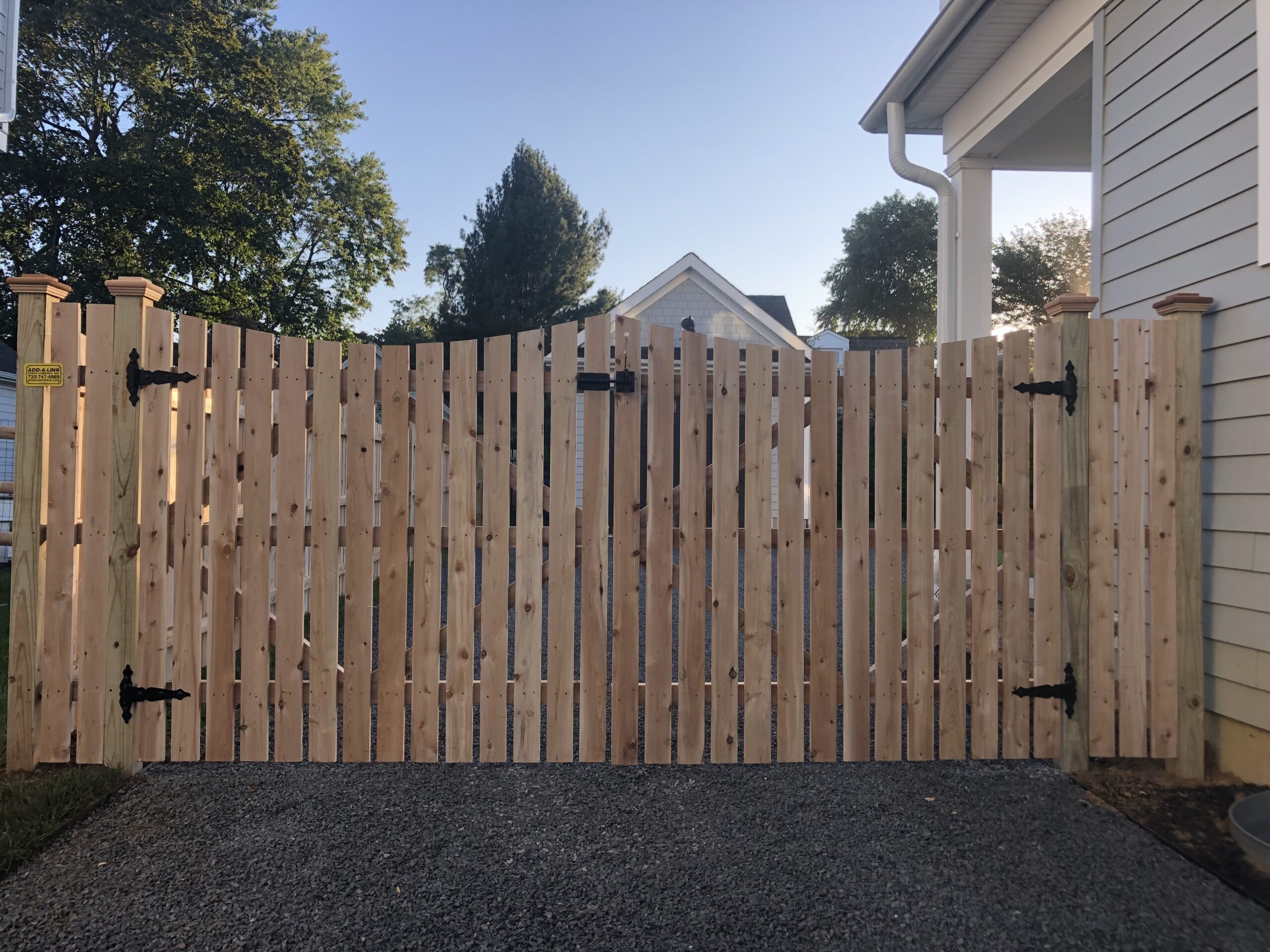 Custom Spaced Dowel Construction Cedar Gate and Fence - Add A Link ...