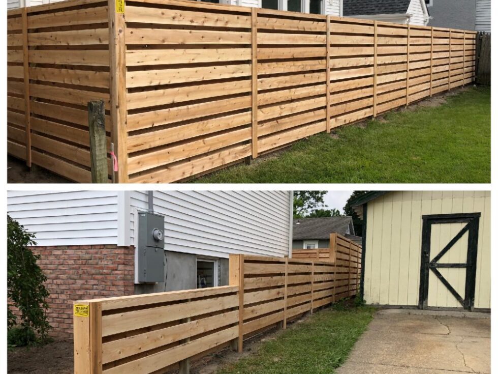 California Style Horizontal Cedar Fence - Add A Link Fence Company