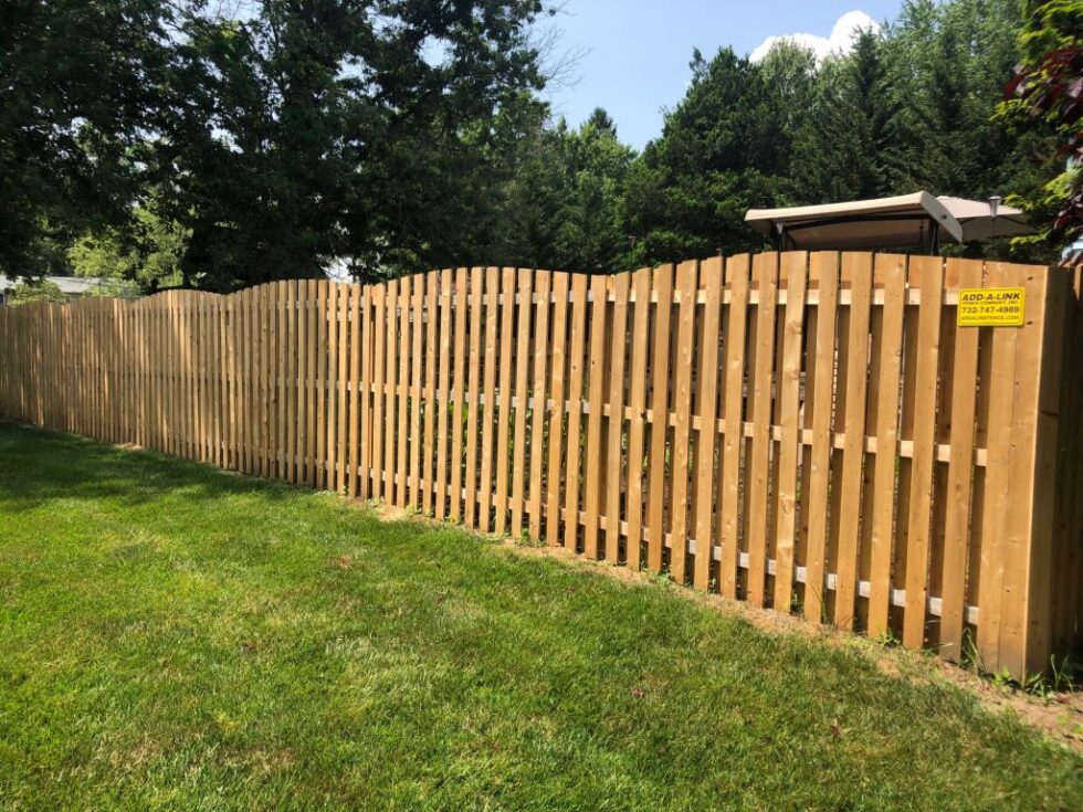 Cedar Convex Shadow Box Fence - Add A Link Fence Company