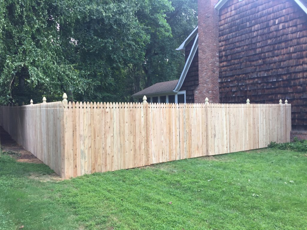 Cedar Fence with Gothic Points - Add A Link Fence Company