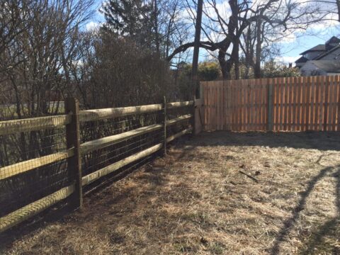 Split Rail Fence with Cedar Board on Board Fence - Add A Link Fence Company
