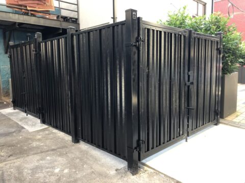 Solid Steel Panel Fence and Double Gate - Add A Link Fence Company