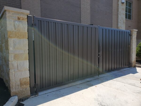 Steel Panel Double Gates - Add A Link Fence Company